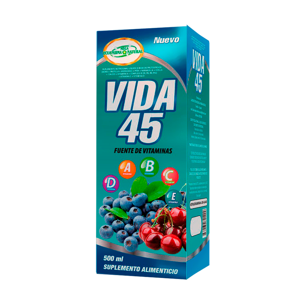 VIDA 45 SOLUCIÓN ORAL 500 ML MEGAECUAFARMA NATURAL | El Arbolito